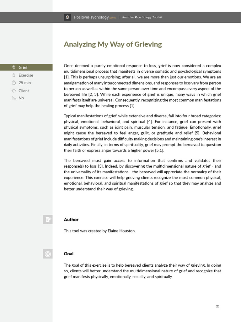Understanding Grief's Manifestations | PDF | Grief | Grief Counseling