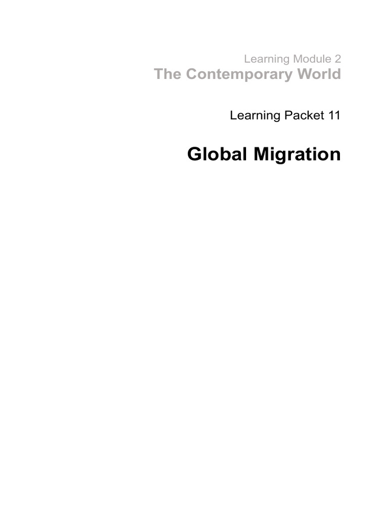 Global Migration Study Guide | PDF | Human Migration | Immigration