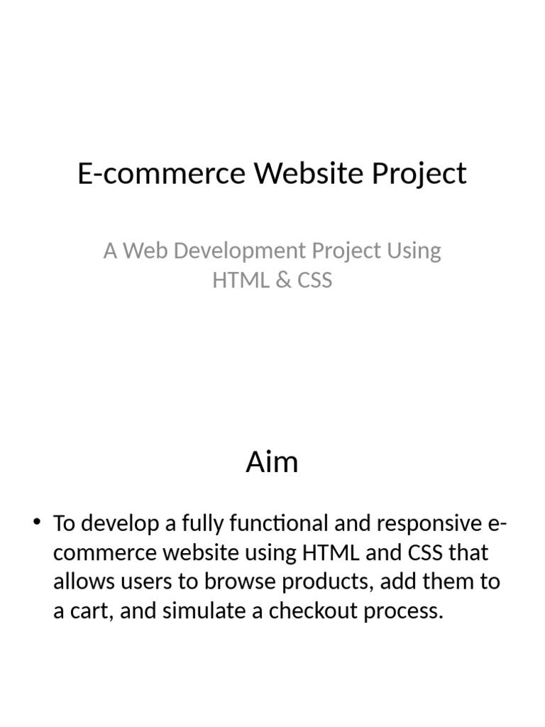 Ecommerce Website Project | PDF