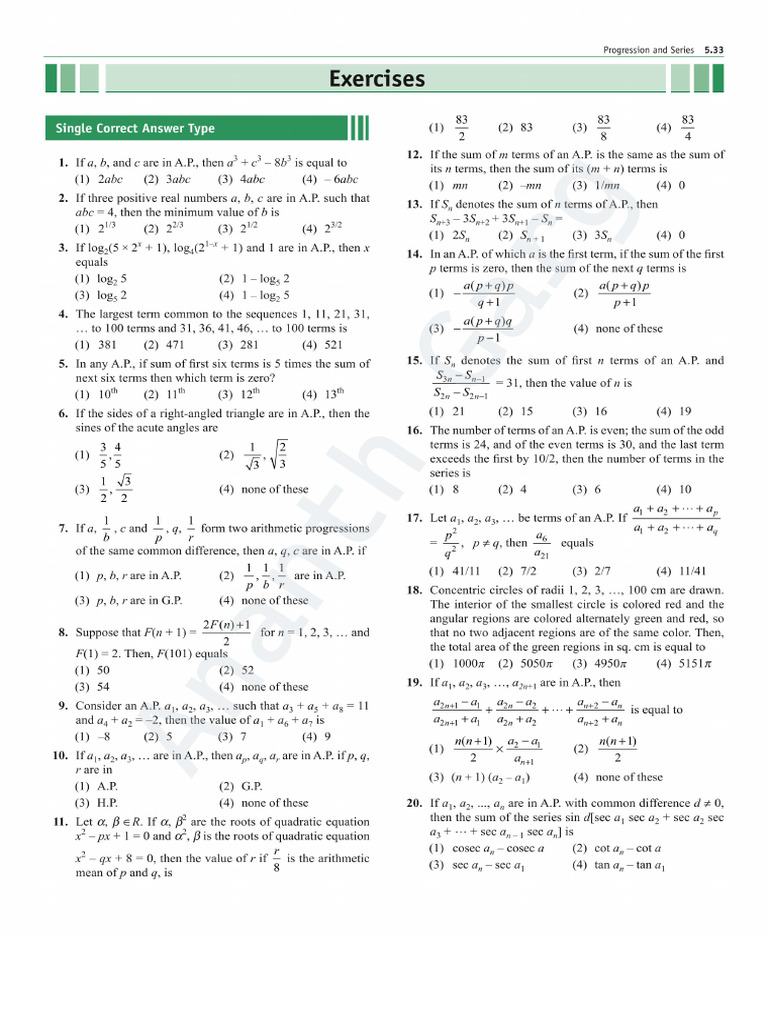Progression and Series Chapter | PDF