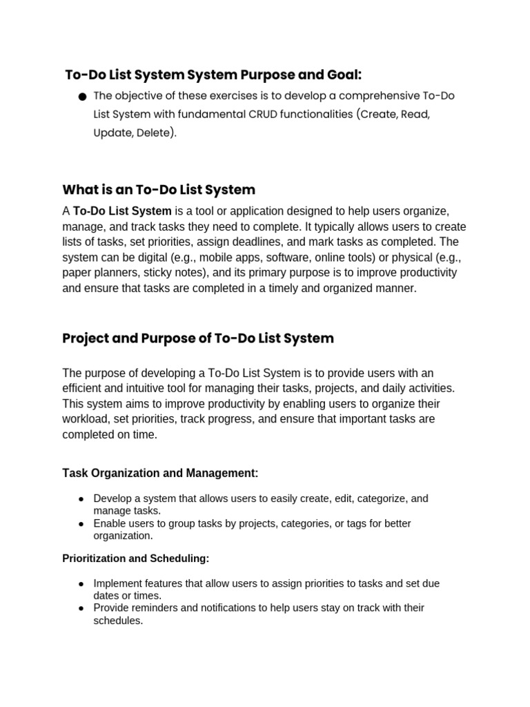 To-Do List System - Research Stud | PDF | Time Management ...
