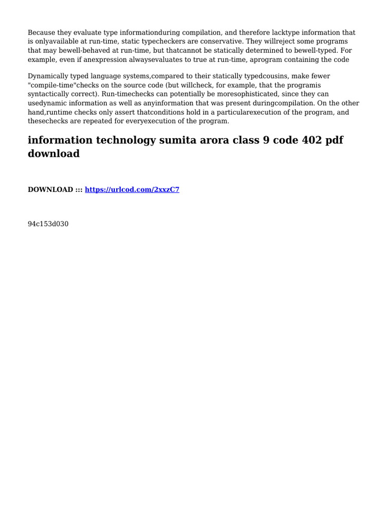 Information Technology Sumita Arora Class 9 Code 402 PDF Download | PDF