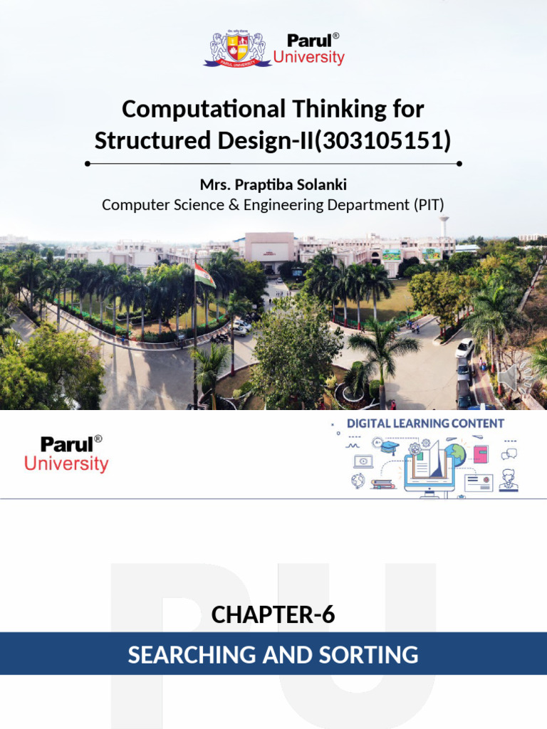 CTSD2 UNIT-6 Searching and Sorting | PDF | Applied Mathematics | Algorithms And Data Structures