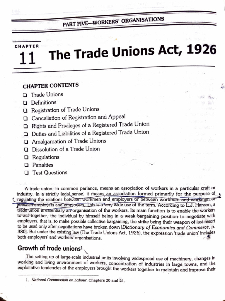Trade Union Act, 1926 | PDF