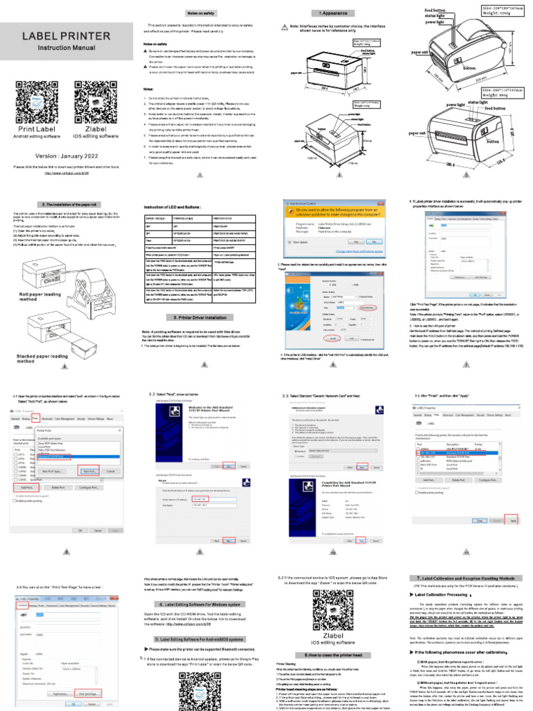 Label Printer Instruction Manual | PDF