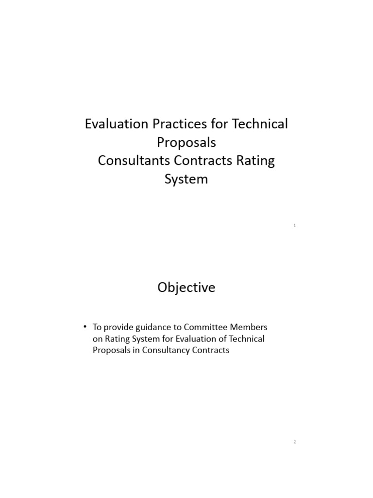 Technical Proposal Evaluation Guidelines | PDF | Evaluation | Methodology
