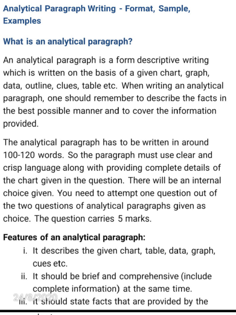 Guide to Writing Analytical Paragraphs | PDF | Foods | Poverty