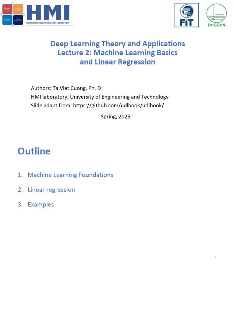 Lecture2 ML Regression | PDF | Machine Learning | Regression Analysis