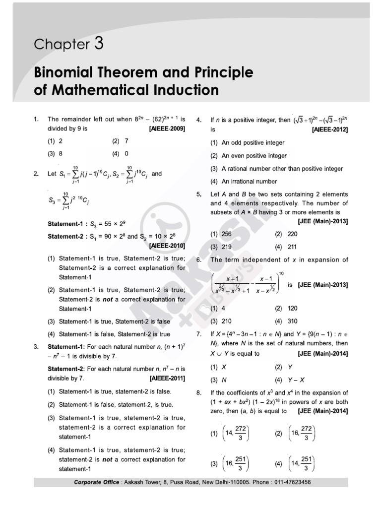 Binomial Theorem and Pmi | PDF