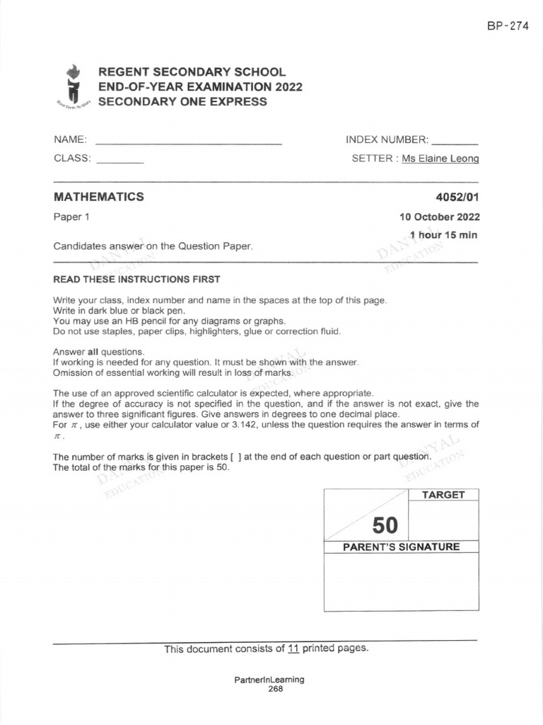 Regent Secondary School Math Exam 2022 | PDF | Workweek And Weekend | Speed