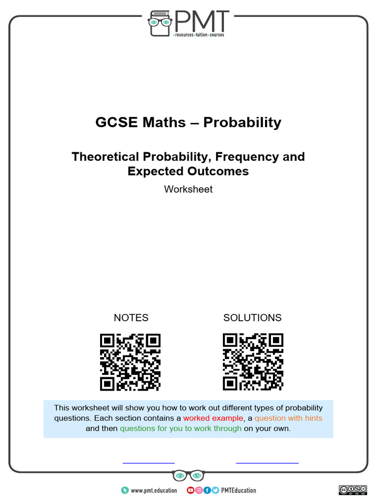 GCSE Maths Probability Worksheet | PDF | Probability | Applied Mathematics