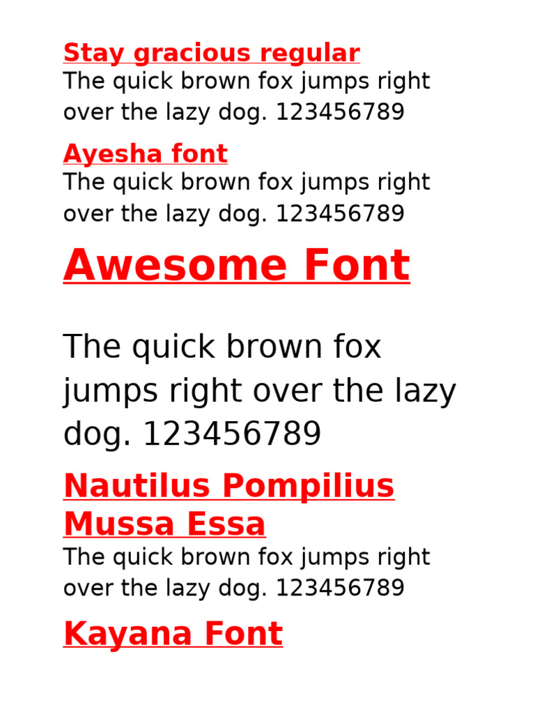 Font Names File | PDF