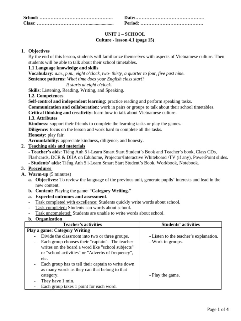 Unit 1 - Lesson 4.1 Culture - Page 15 | PDF | Teachers | Cognitive Science