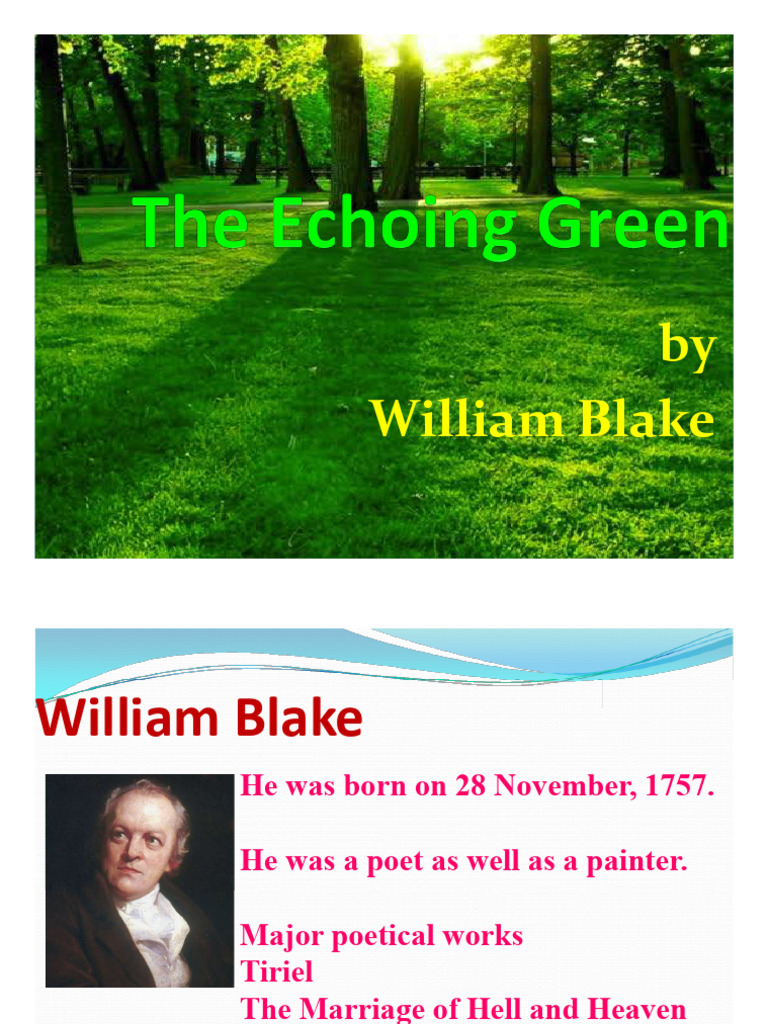 3.12 Eng Secb The Echoing Green | PDF | Poetry