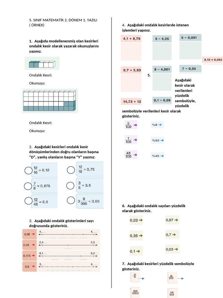 S N F Matematik 1. Yaz L | PDF