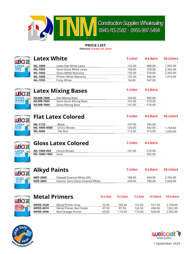 Welcoat Wholesale | PDF | Green | Color