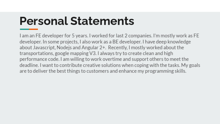 Personal Statements | PDF