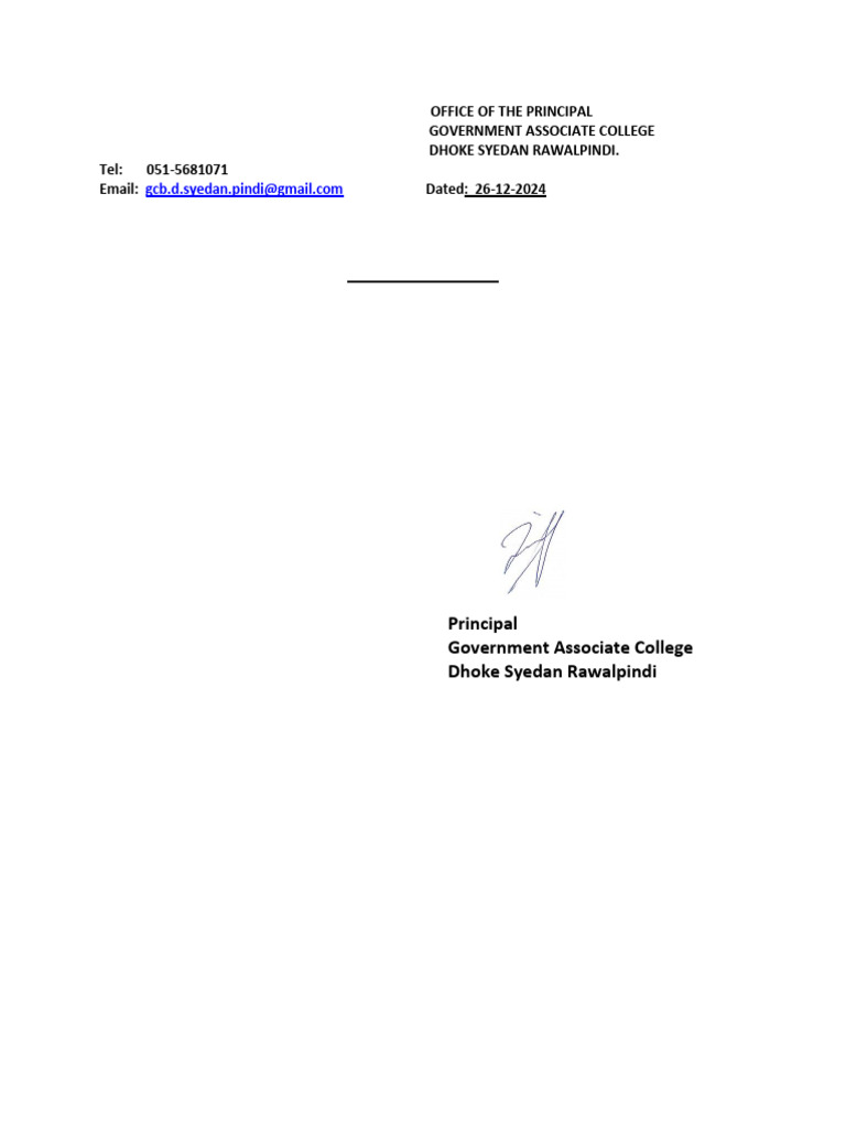 CERTIFICATE From Principal | PDF