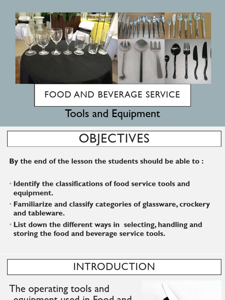 Week_3_Lesson_4_Food_Service_Tools_(1) (1) | PDF | Tableware