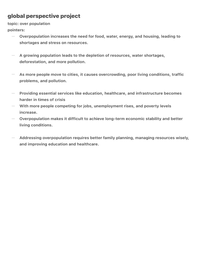 Global Perspective Project | PDF