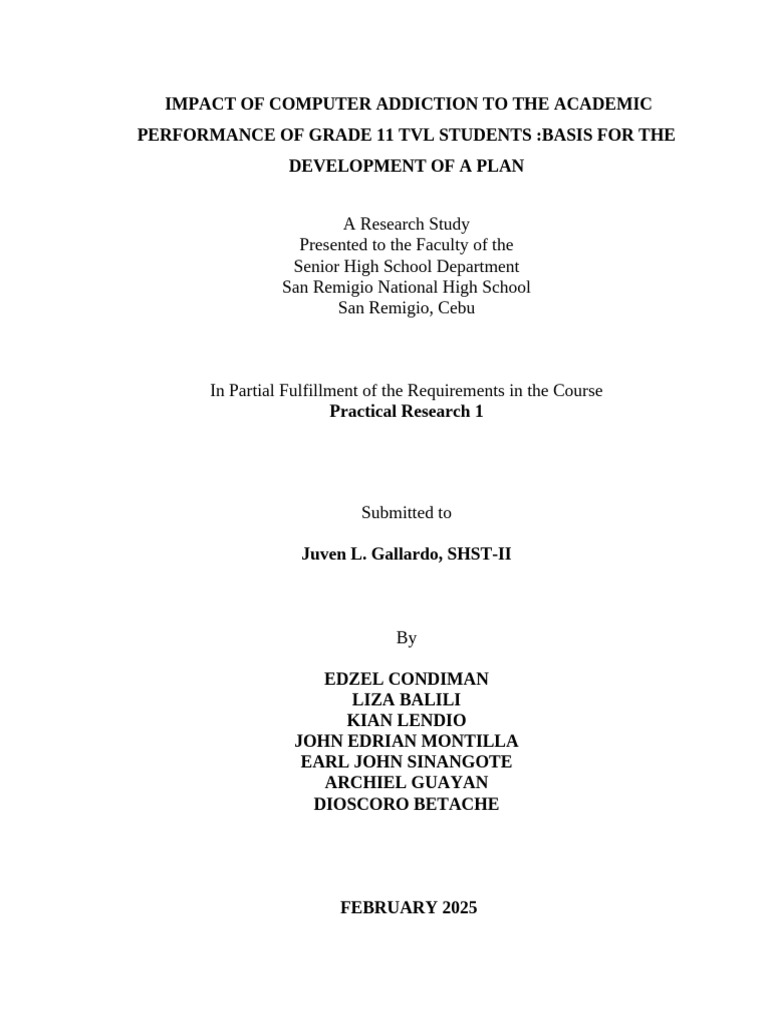 Practical Research Chapter 1 | PDF | Vocational Education | Procrastination