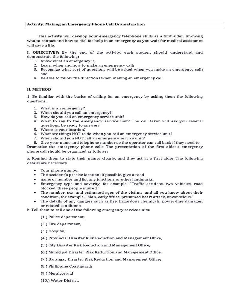 First Aid Activity | PDF | Emergency | First Aid