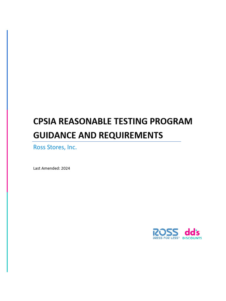 CPSIA Reasonable Testing Program Guidance & Reqs VF | PDF | Regulatory ...