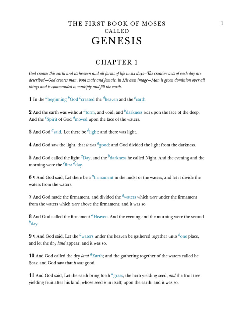 Genesis 1 | PDF | Heaven | Religious Cosmologies