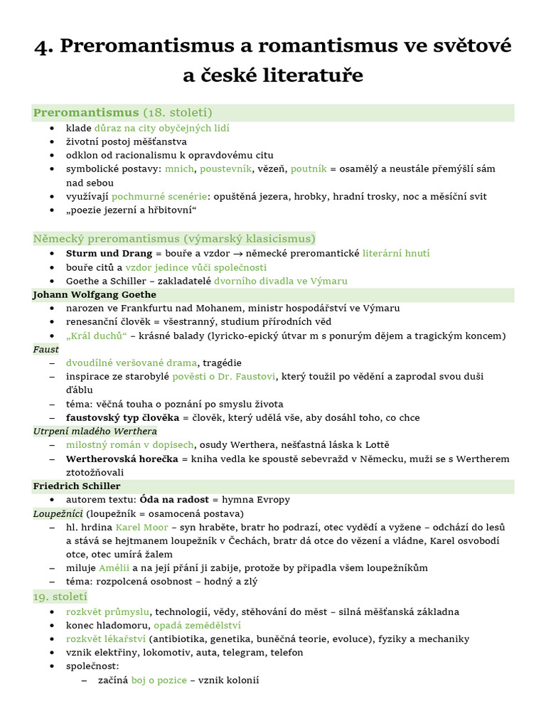 4 Preromantismus Romantismus Svet A CR 2 | PDF
