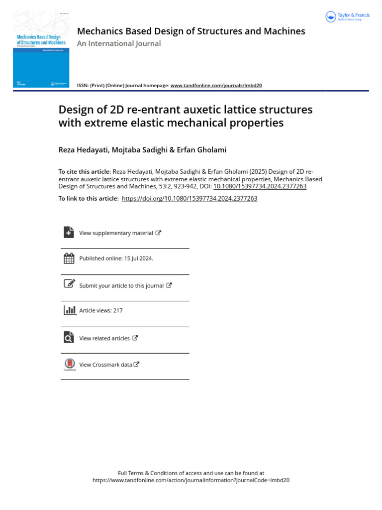 2D Auxetic Lattice Structure Design | PDF | Mathematical Optimization ...