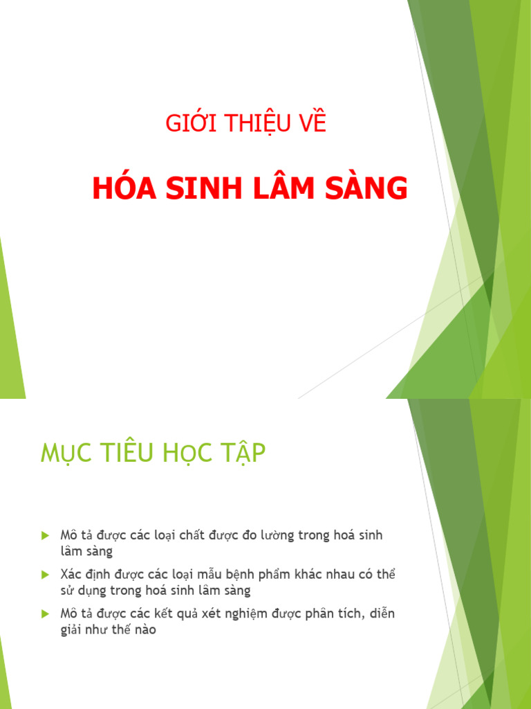 Gi-I Thi-U V - HoÃ¡ Sinh Lã M Sã ng-KTYH | PDF