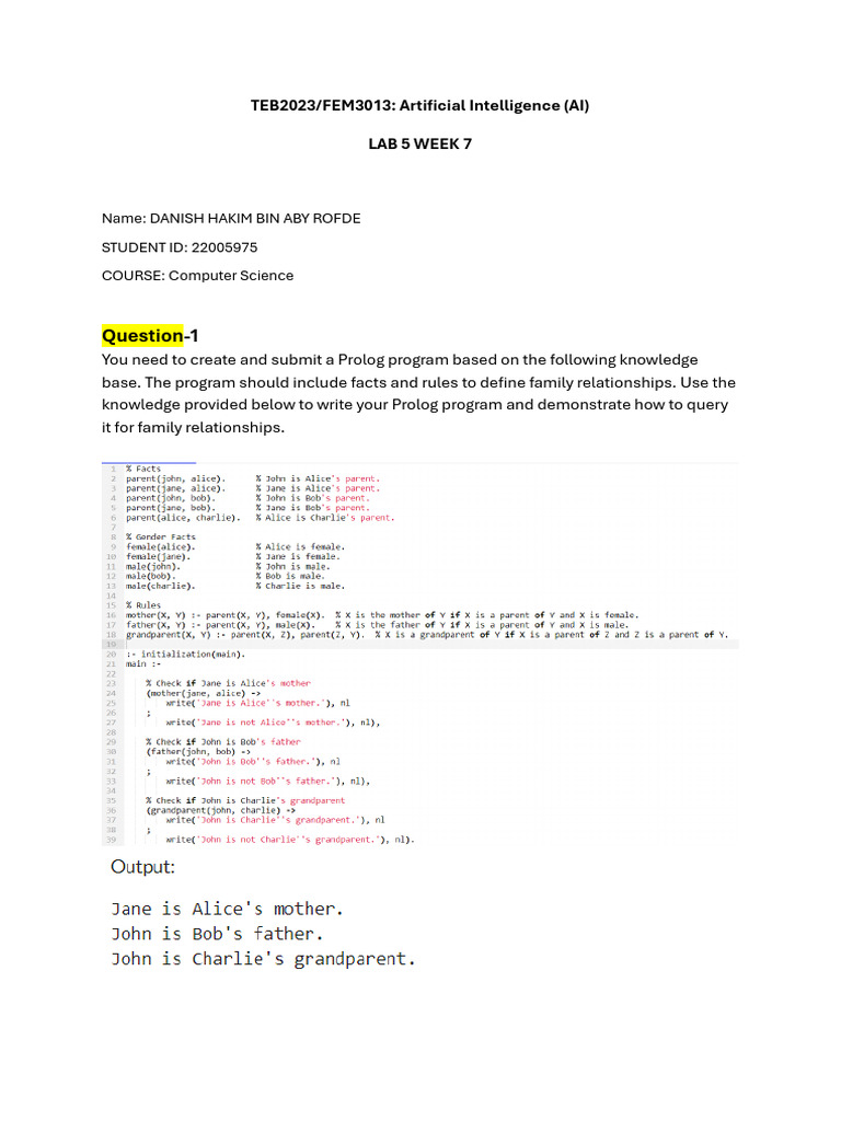 LAB 5 WEEK 7 AI 22005975 | PDF