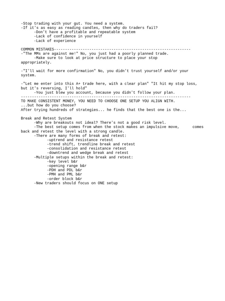 Break and Retest Trading Strategy Guide | PDF