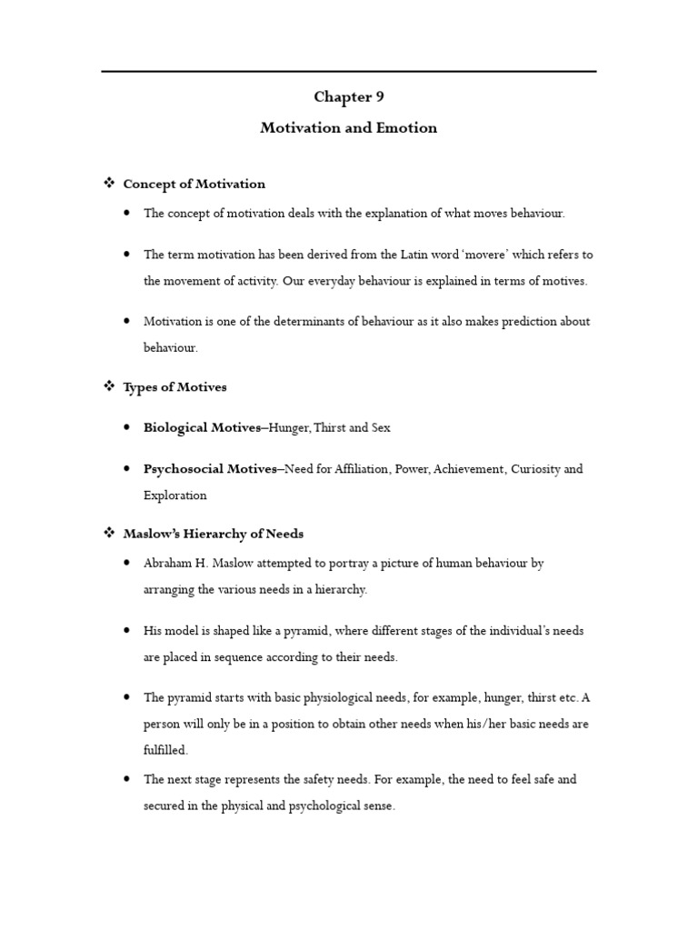 Motivation and Emotion Guide | PDF | Emotions | Motivational