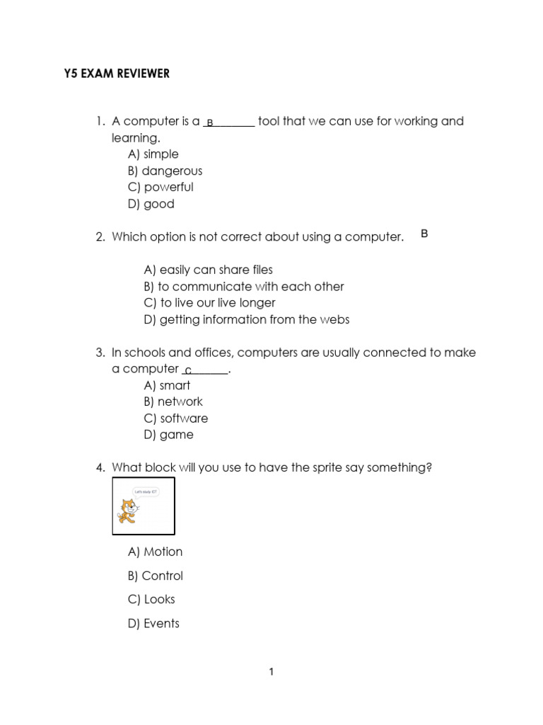 y5 Exam Reviewer | PDF