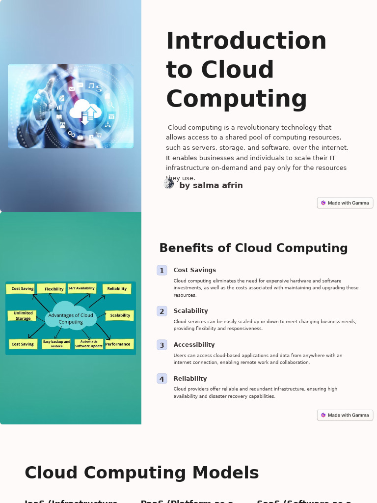 Introduction To Cloud Computing Pdf Cloud Computing Software As A