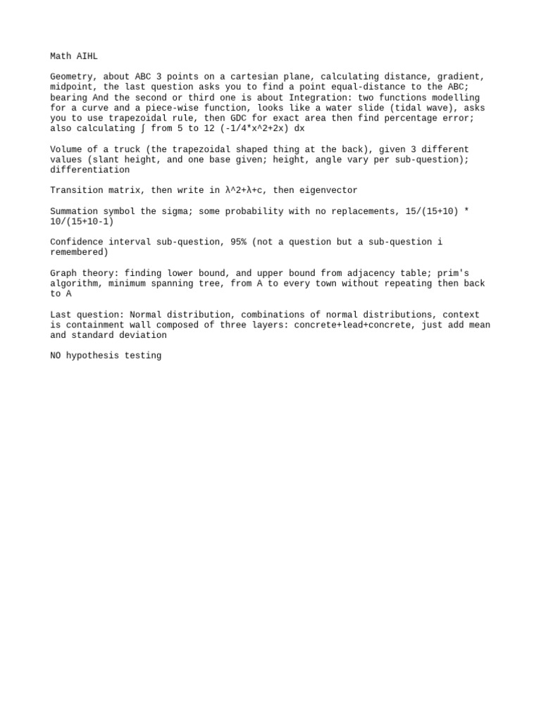 Math AIHL | PDF