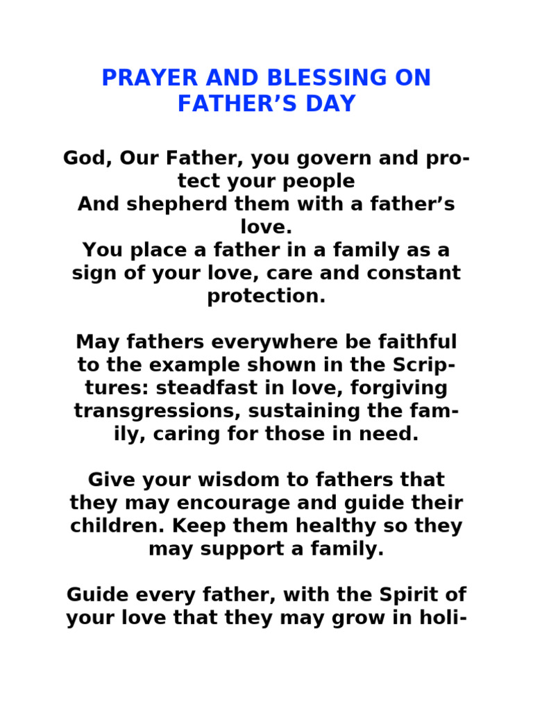 Father's Day Prayer and Blessing | PDF