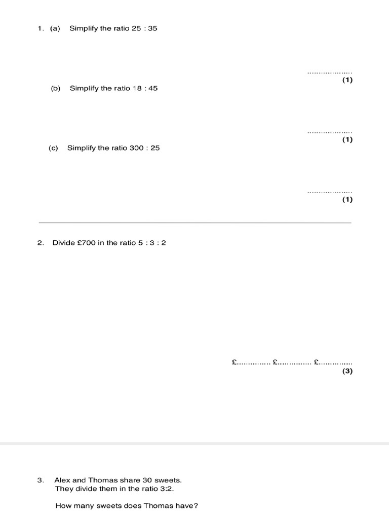 Ratio Homework Worksheet | PDF | Ratio | Elementary Mathematics