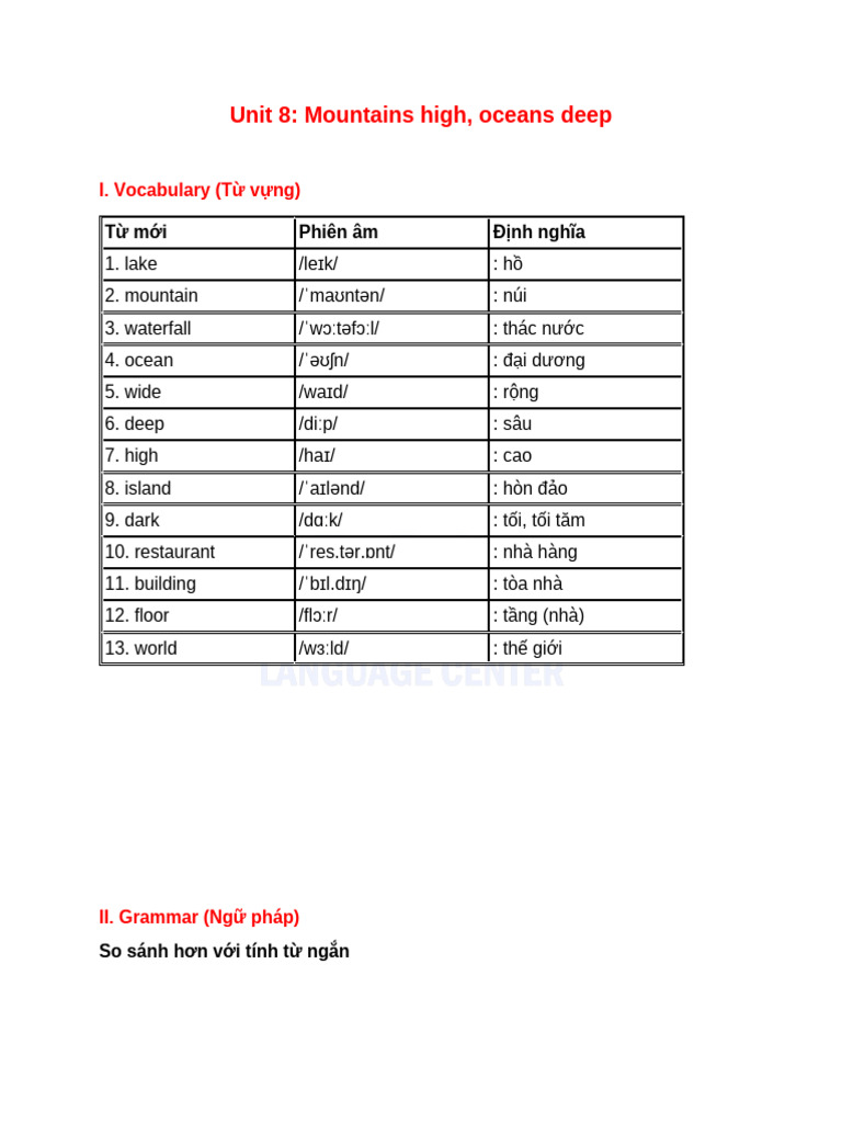 Grade 5 - Unit 8 | PDF
