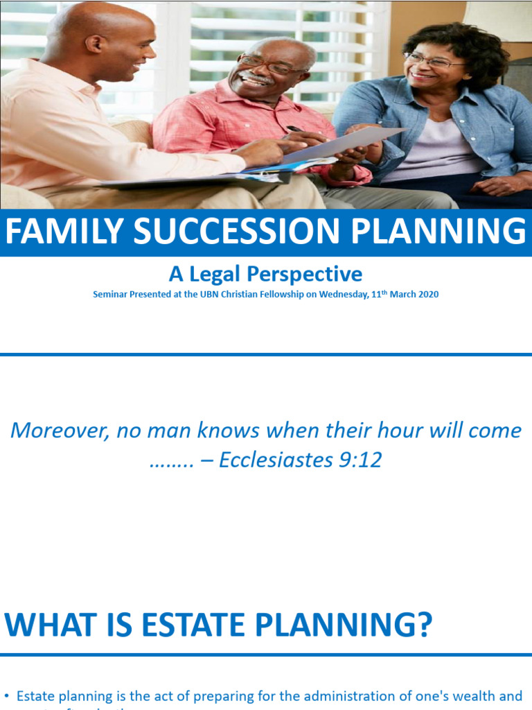 Family Succession Planning Essentials | PDF | Will And Testament | Probate