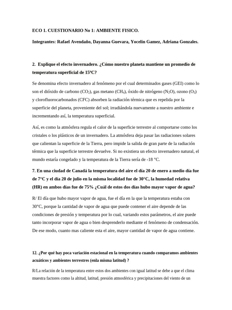 Avendaño Gamez Gonzales Guevara Cno1 Eco1 | PDF | Vapor de agua | lago