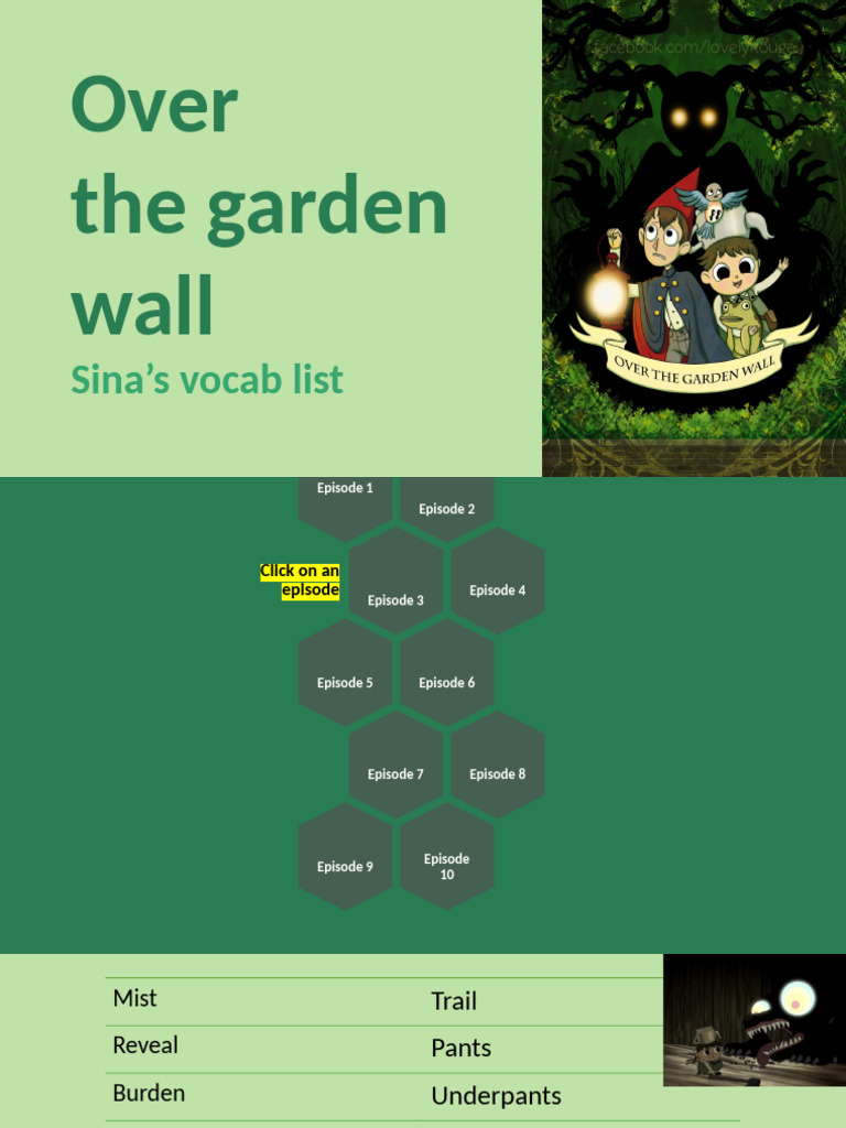 Over the Garden Wall Vocabulary List | PDF