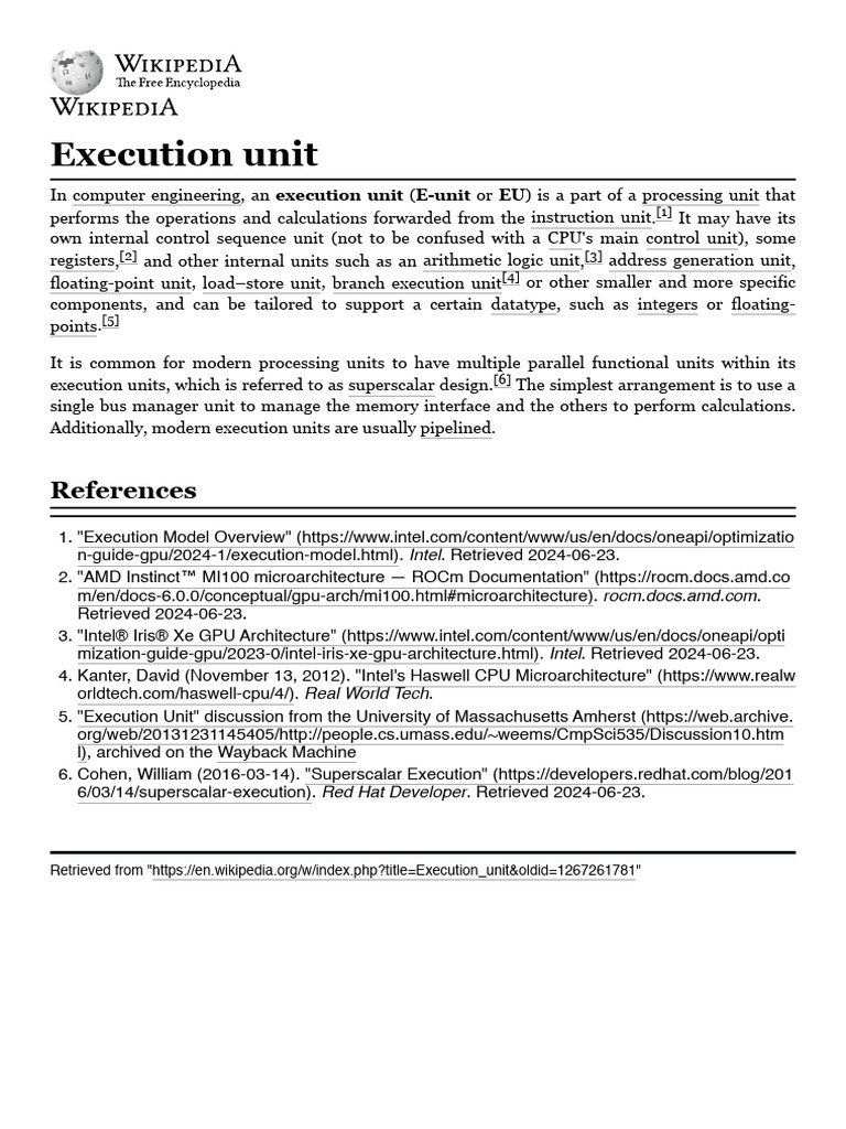 Execution unit - Wikipedia | PDF