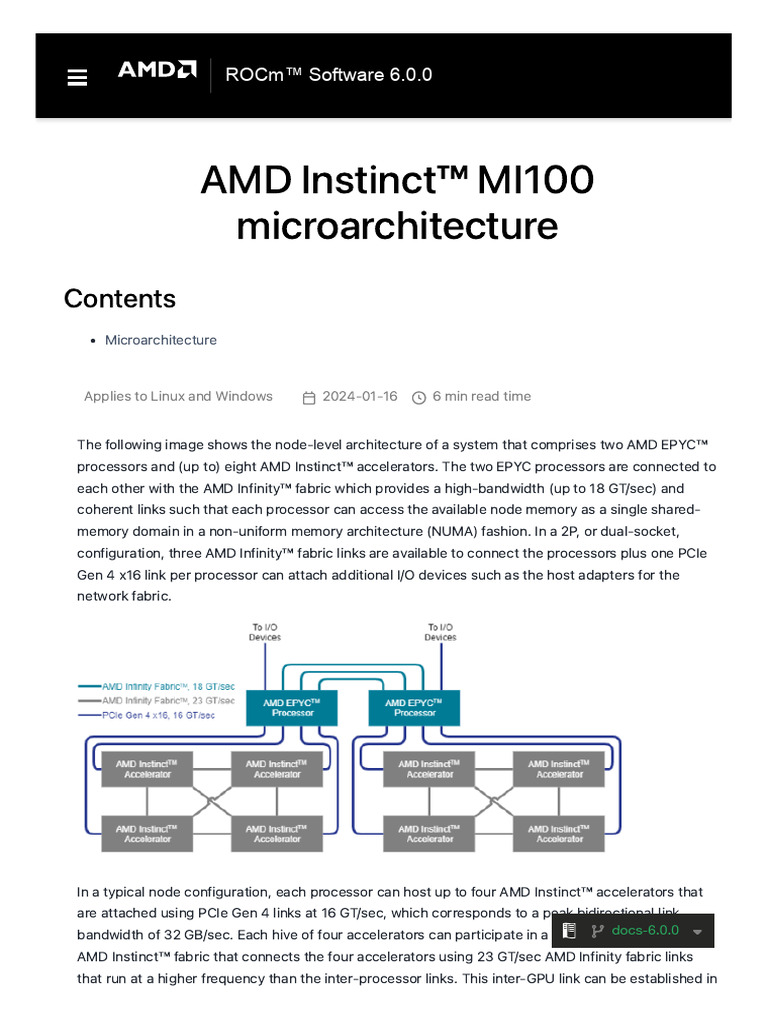 AMD Instinct™ MI100 Microarchitecture - ROCm Documentation | PDF ...