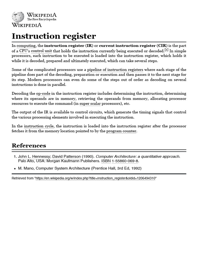 Understanding the Instruction Register | PDF