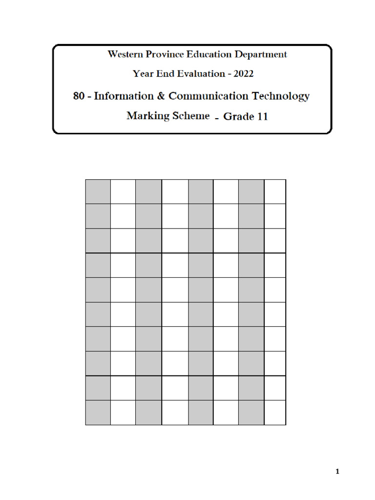 2022-3rd Terme ICT - Answer G11 EM | PDF | Computing