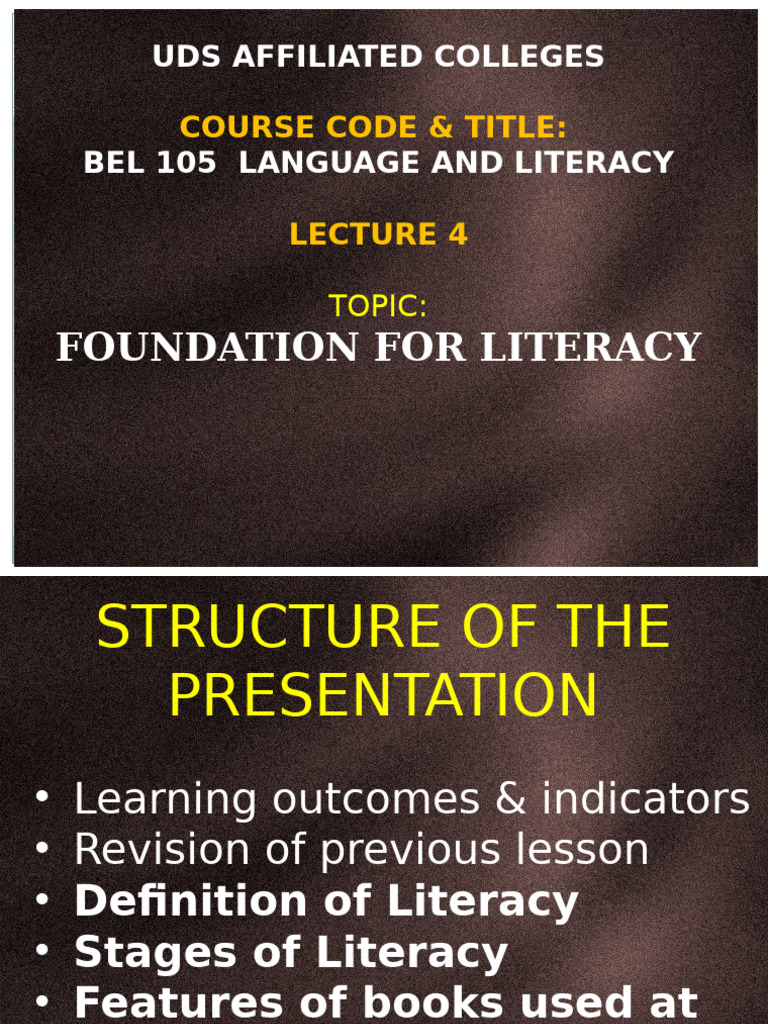 Foundation For Literacy | PDF | Reading Comprehension | Fluency