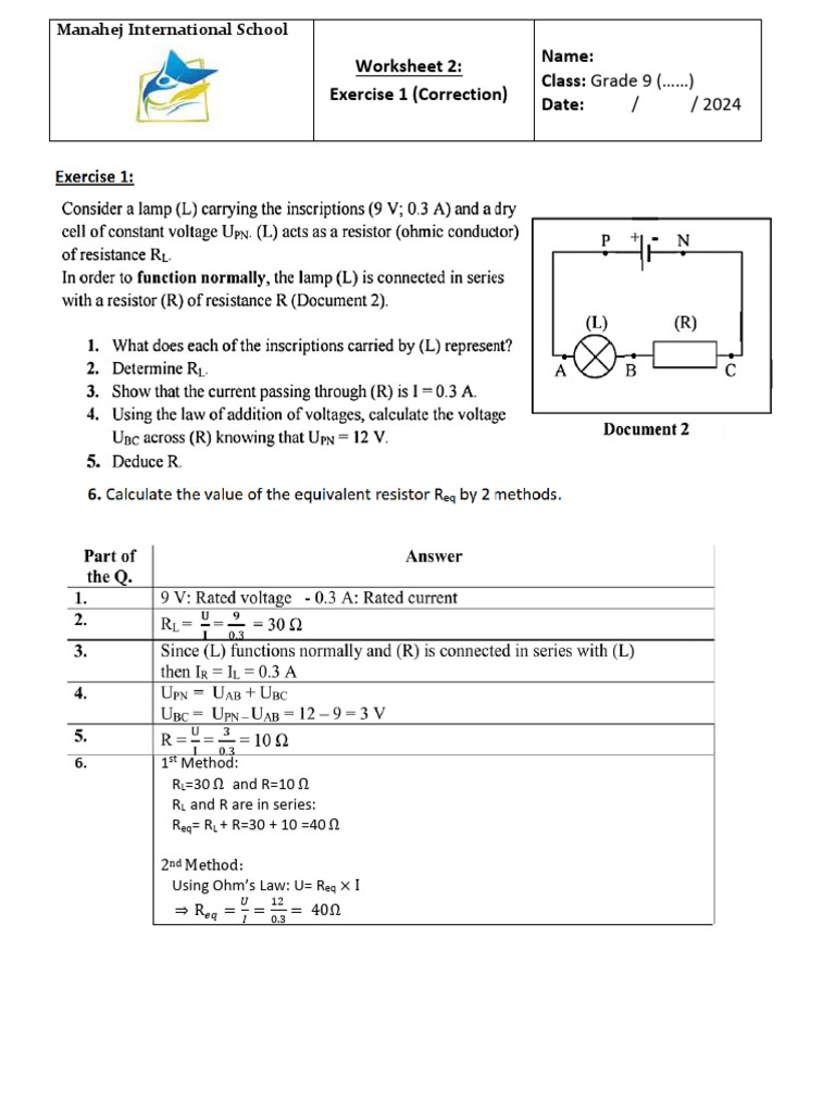 WS 2 Ex1 Correction | PDF