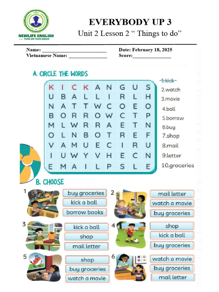 Everybody Up 3 Unit 2 Lesson 2 | PDF